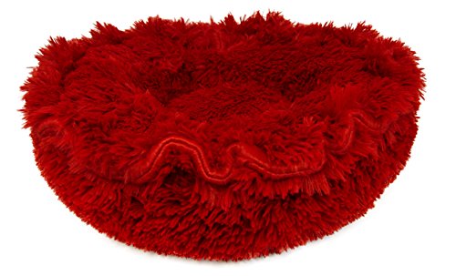 Bessie and Barnie Ultra Plush Lipstick Deluxe Luxury Shag Dog/Pet Lily Pod Bed Machine Washable