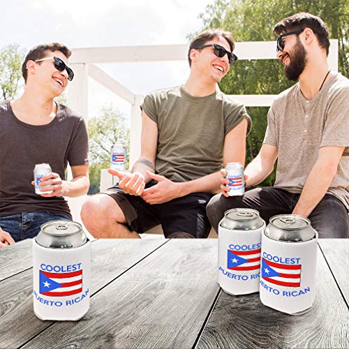 Custom Sleeves for Cans Drink Cooler Coolest Puerto Rican Countries Rica Scuba Foam Party Beer Cover White Personalized Text Here