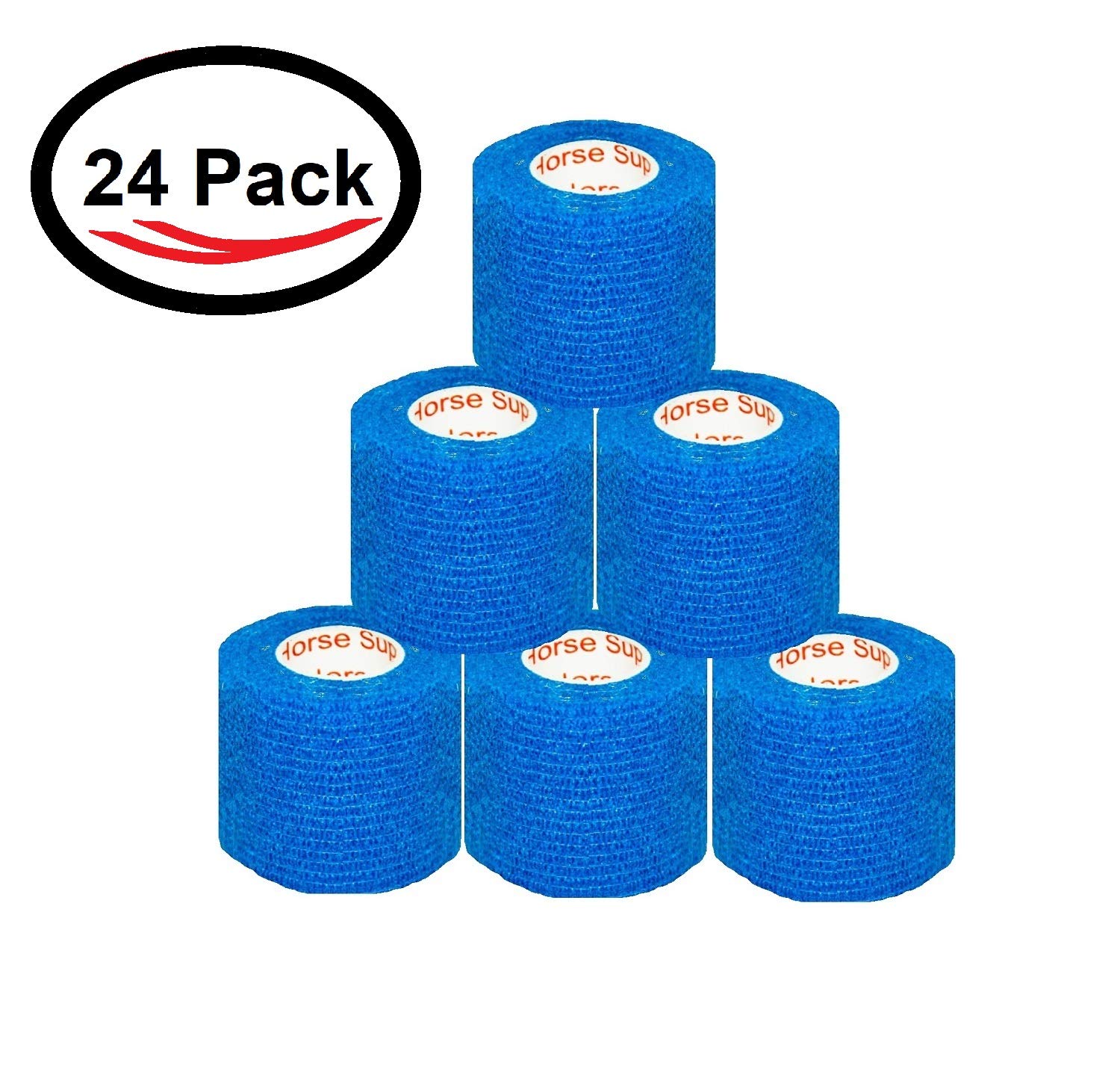 2 Inch Self Adhesive Medical Bandage Wrap Sport Tape (Deep Blue) (6 Rolls) Self Adherent Cohesive First Aid Sport Flex Wrist Ankle Knee Sprains and Swelling