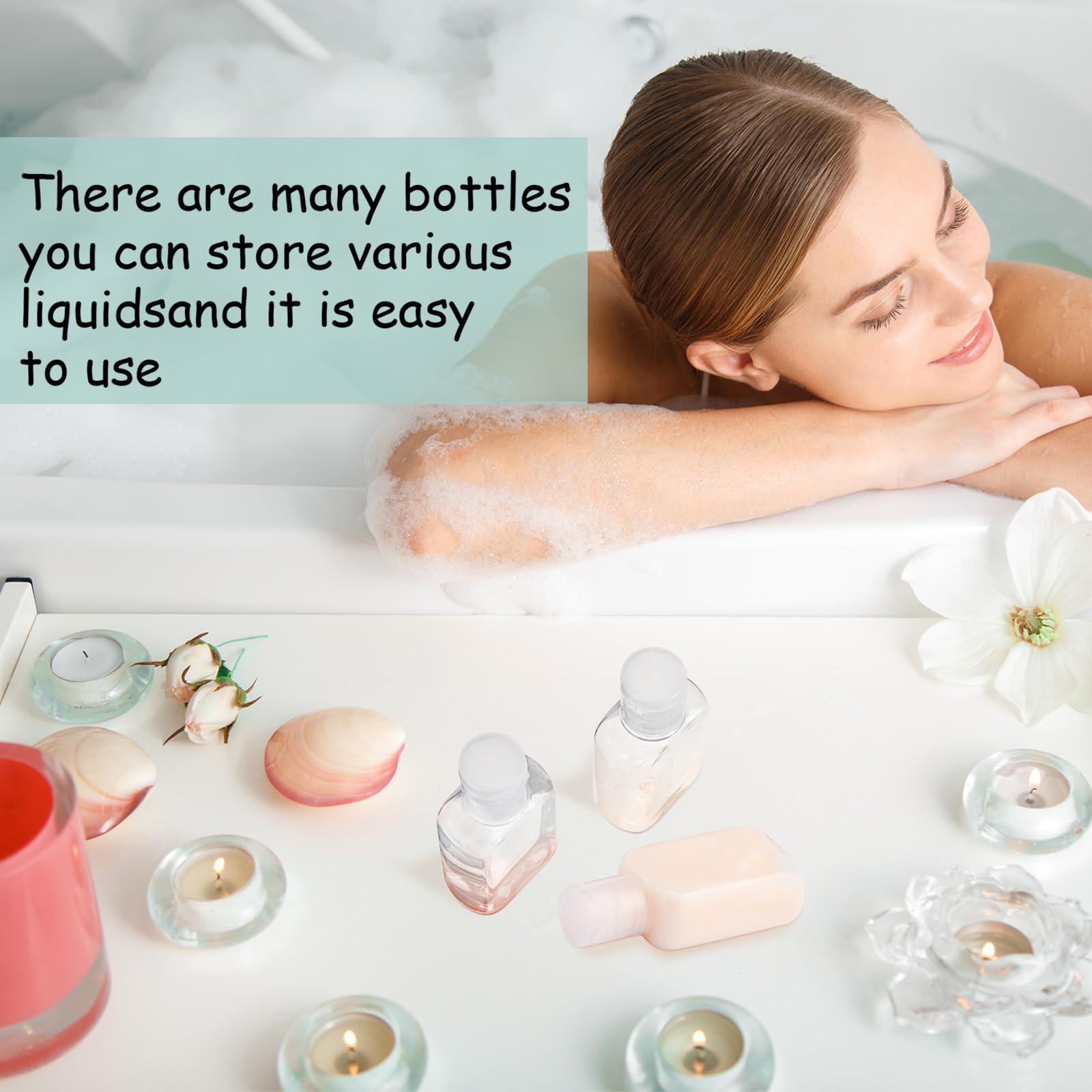 Boao 30 Pcs 1 oz/30 ml Portable Travel Bottle Clear Plastic Empty Bottle Refillable Reusable Containers for Travel Outdoor Camping Business Trip