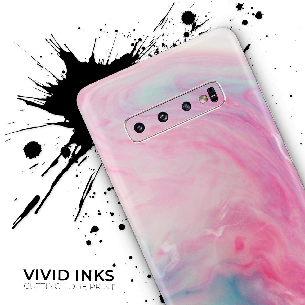 DesignSkinz Marbleized Pink and Blue Paradise V712 Protective Vinyl Decal Wrap Skin Cover Compatible with The Samsung Galaxy S20 (Screen Trim & Back Glass Skin)