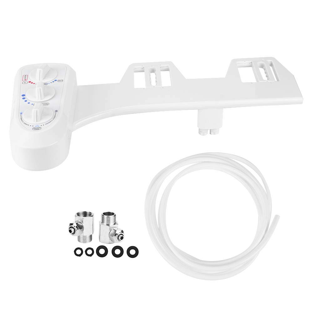 3/8 Thread Bidet Attachment, Hot and Cold Water Double Nozzle Toilet Bidet Sprayer EU Standard