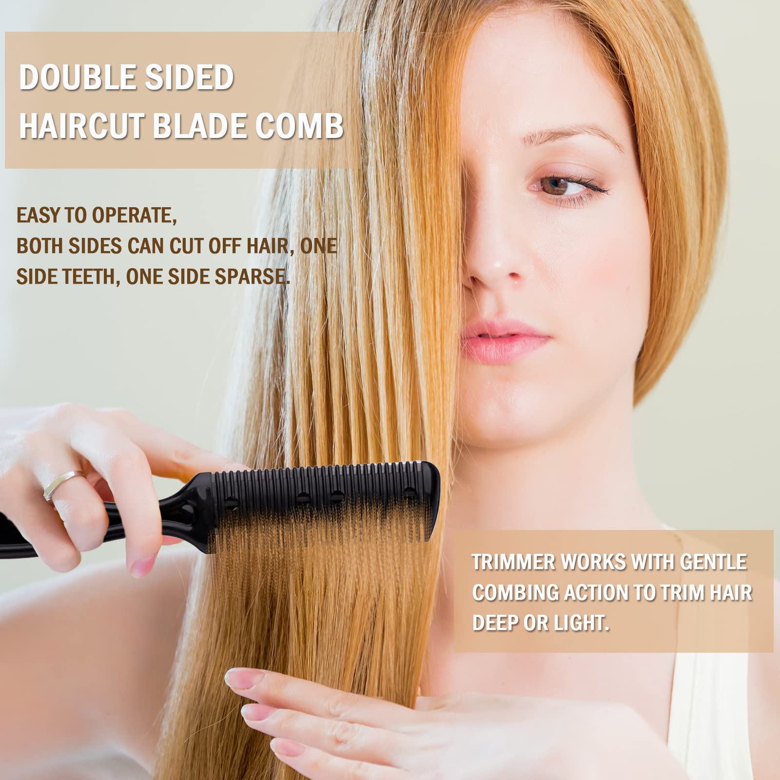 5Pcs Professional Trimmer Razor Dual Side Scissors for Hair Thinning, Slim Haircuts & Barber Grooming - Comb, Brush, Double Edge Blade in 5 Colors