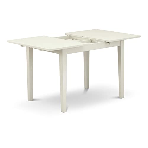 East West Furniture Dining Room NFT-LWH-T Modern Kitchen Table Rectangular Tabletop and 53.5 x 31.5 x 29-Linen White Finish