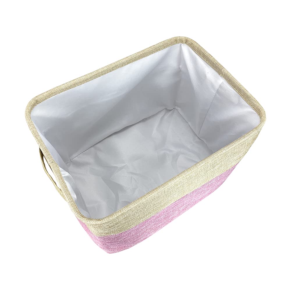MALIHONG Personalized Foldable Storage Basket with Cute Dog Lhasa Apso Collapsible Sturdy Fabric Pet Toys Storage Bin Cube with Handles for Organizing Shelf Home Closet, Pink and White
