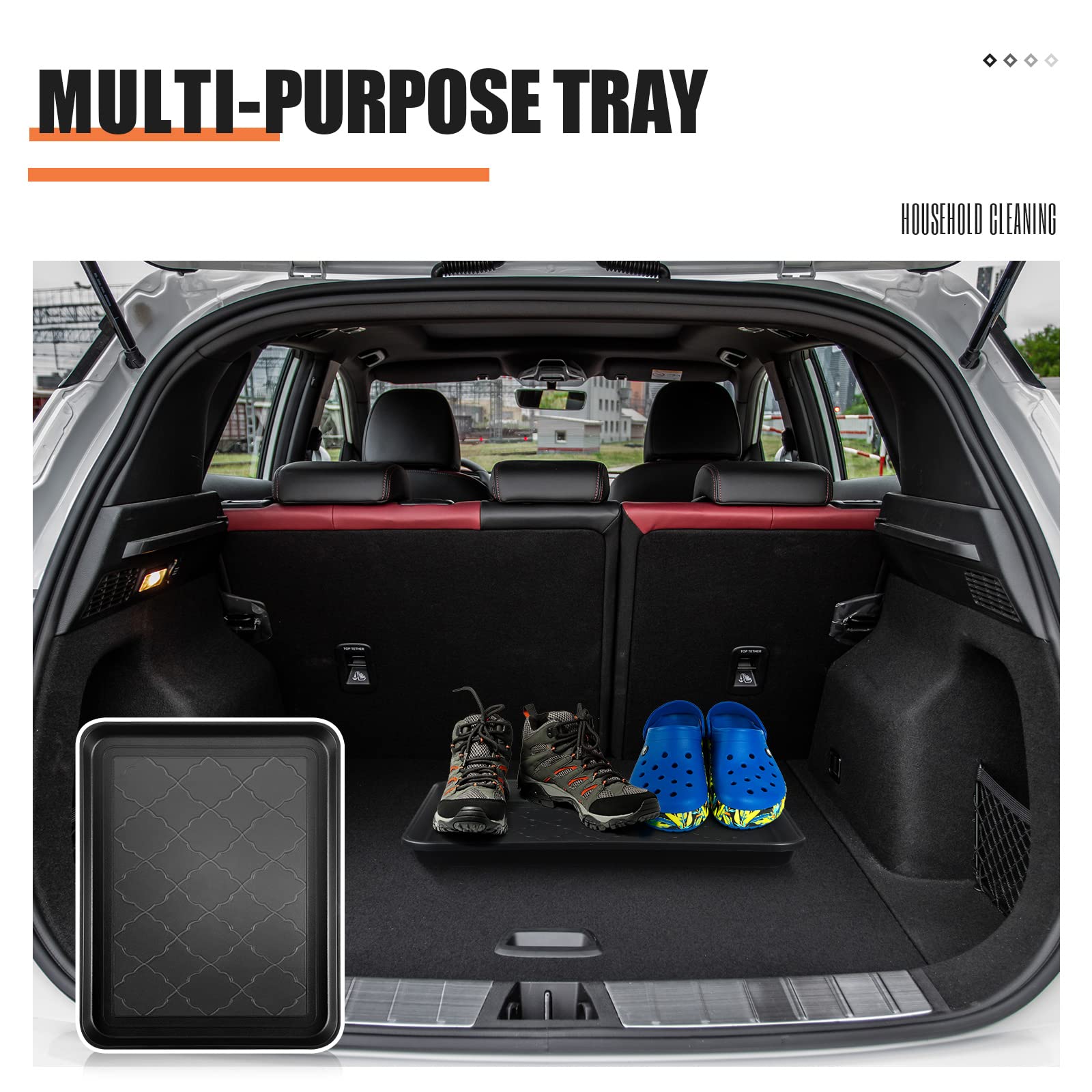 4 Pack Boot Tray Shoe Tray for Entryway Waterproof Plastic Boot Tray Entry Way Shoe Organizer PET Food Tray Indoor Outdoor Boot Mat for Boots Shoes Pets Garden