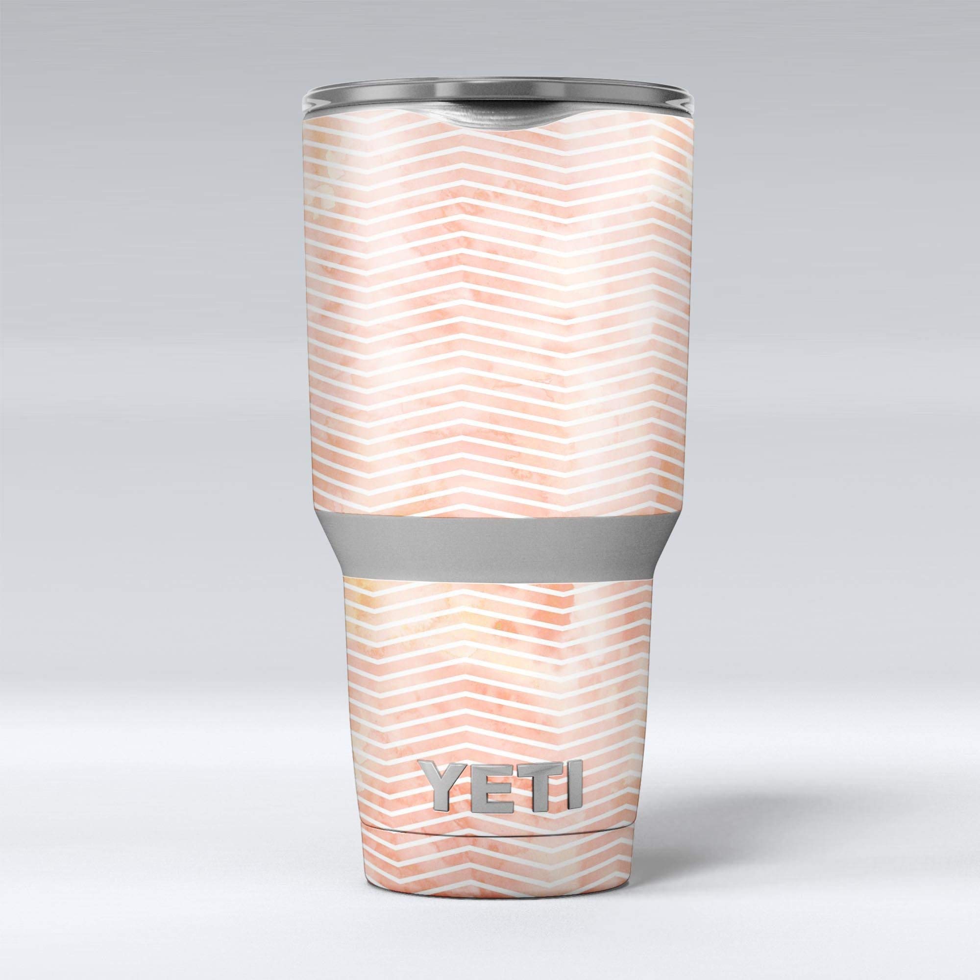Design Skinz The Apricot Grunge Surface with Chevron - Skin Decal Vinyl Wrap Kit Compatible with The Yeti Rambler Cooler Tumbler Cups