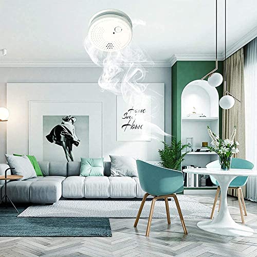 4 Pack Smoke Detector Fire Alarms 9V Battery Operated Photoelectric Sensor Smoke Alarms Easy to Install with Light Sound Warning, Test Button,9V Battery Included Fire Safety for Home Hotel(912-4)