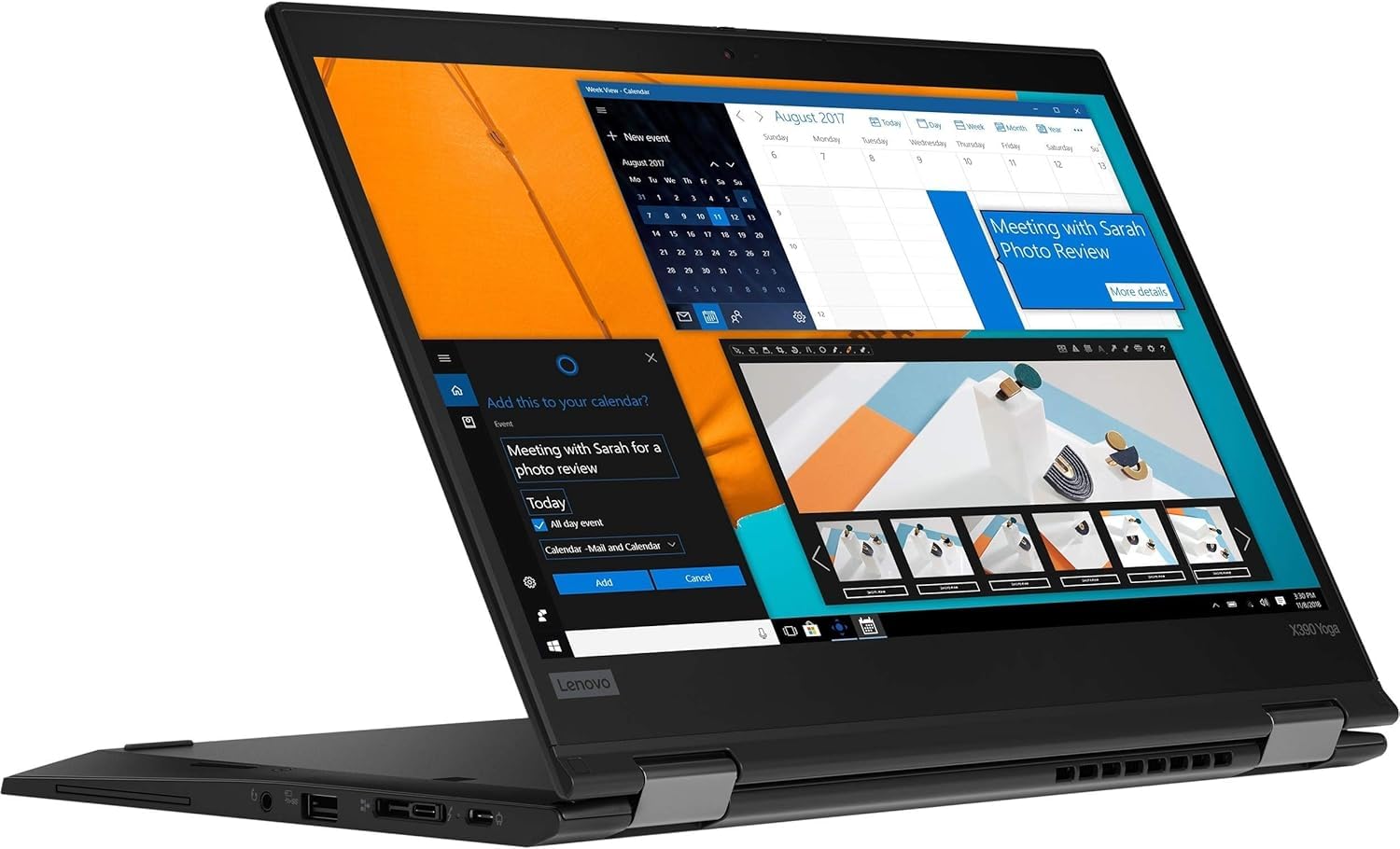 Lenovo ThinkPad X390 Yoga 13.3" Touch 16GB 256GB Intel Core i5-8365U, Black (Renewed)