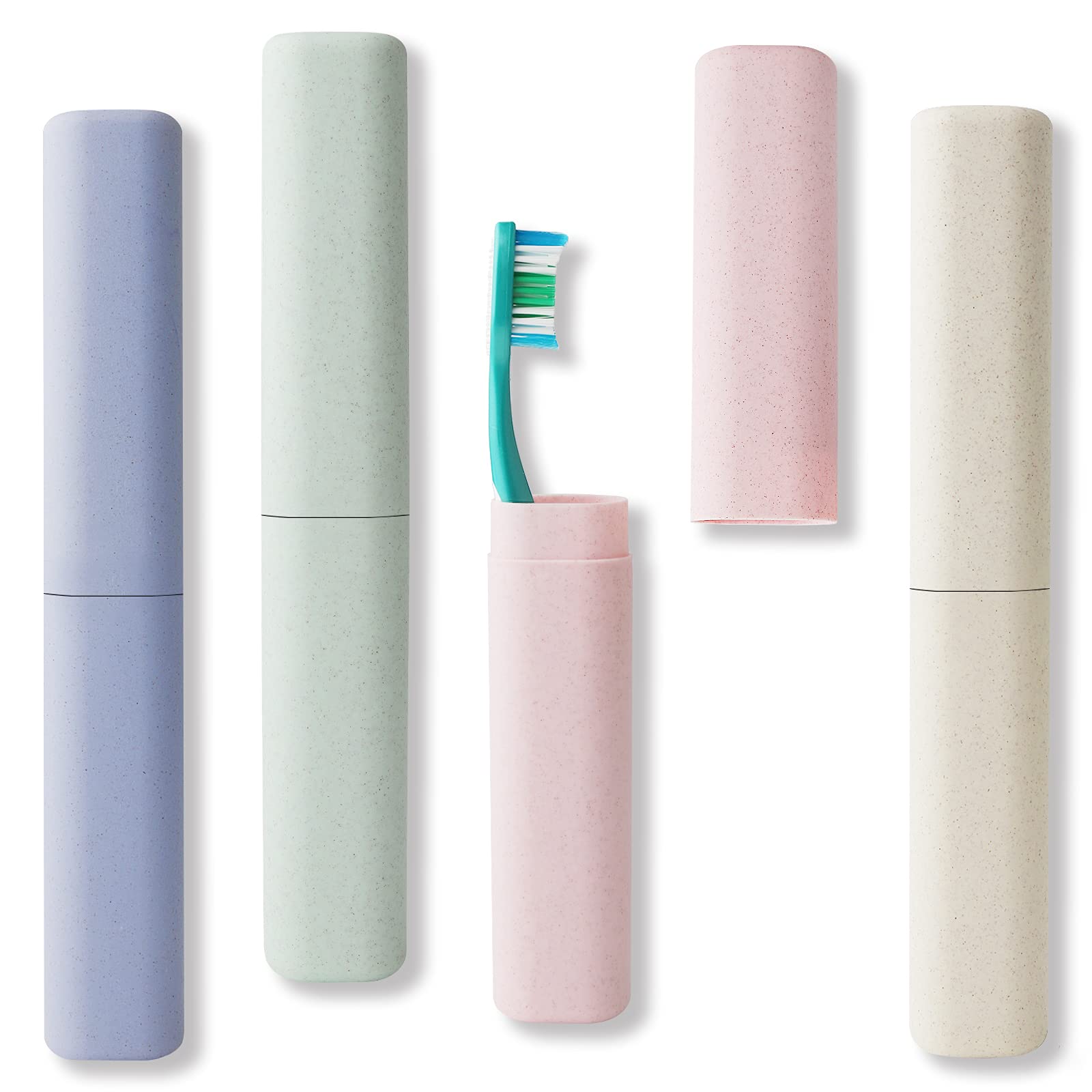 Travel Toothbrush Case Pack of 4, RIEYOOA Toothbrush Cover, Travel Toothbrush Holder for Travel/Camping/School, Portable and Breathable