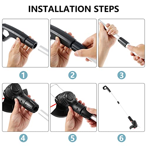 3.7V Cordless Grass Strimmer Sets with Telescopic Rod, Cordless String Trimmer Edger Lawn Tool Battery Powered 1200mAh, Lightweight Grass Trimmer Weed Eater Brush Cutter for Garden Yard