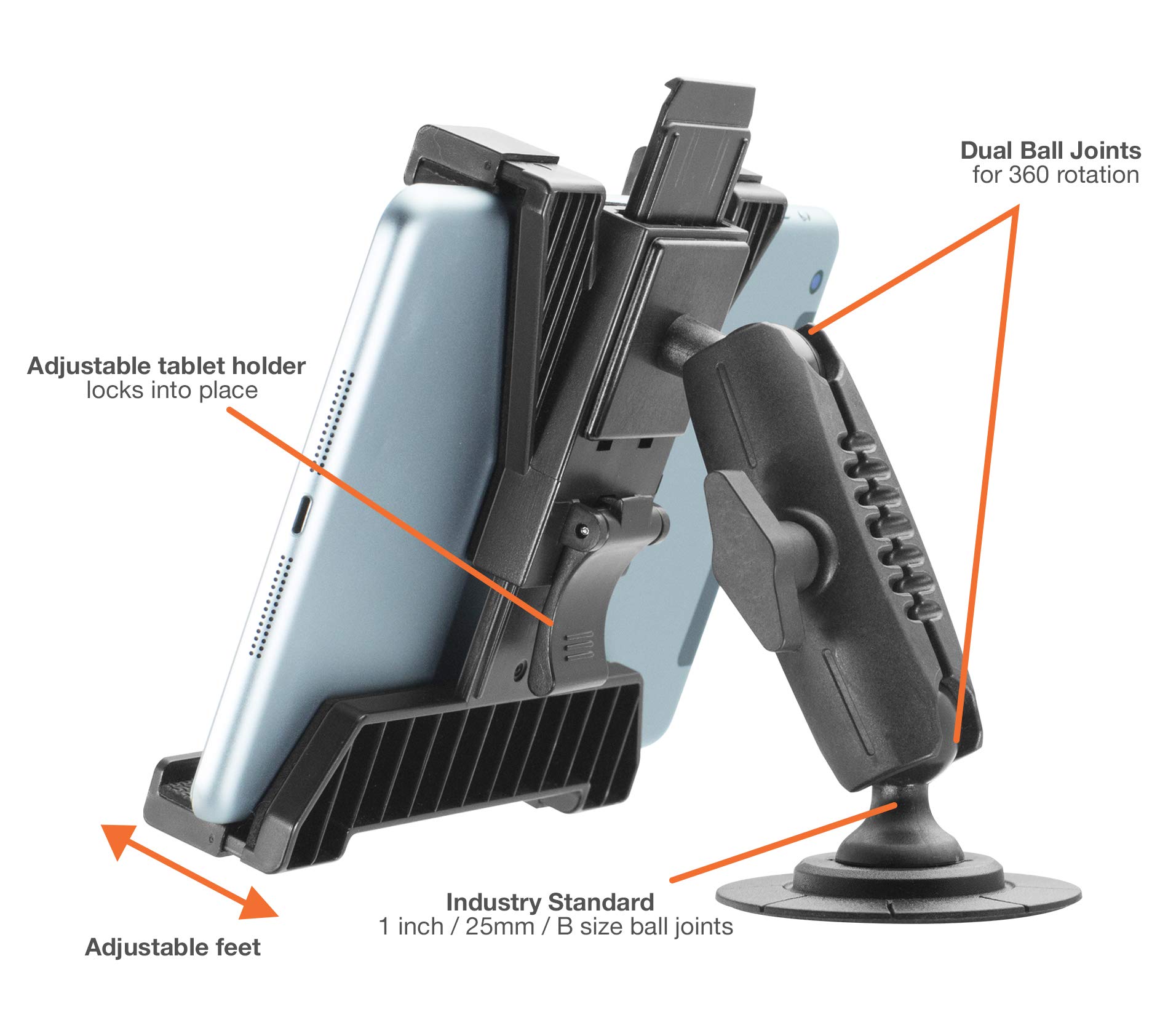 iBOLT TabDock Bizmount VHB- Heavy Duty Strong VHB Adhesive Mount Compatible with 7”-10” Tablets (iPad, Samsung Tab, etc)