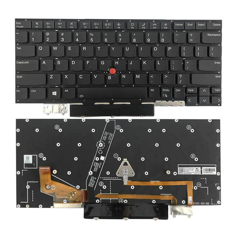 GinTai Laptops Backlit US Keyboard Replacement for Lenovo Thinkpad X1 Carbon 2021 X1C SN20Z77360-B P/N PK131U81B00