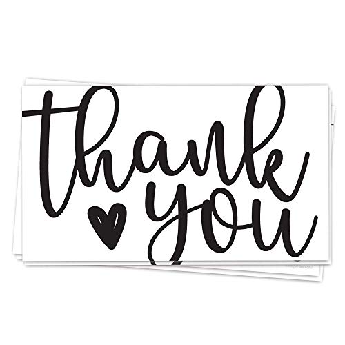 50 Fun Script Customer Thank You for Order Cards (3.5" x 2") Thank You for Supporting My Small Business - Small Online Business Package Insert - Business Card Size