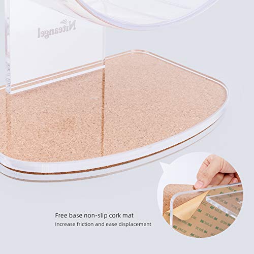 Niteangel Super-Silent Hamster Exercise Wheels - Quiet Spinner Hamster Running Wheels with Adjustable Stand for Hamsters Gerbils Mice Or Other Small Animals (M, Transparent)