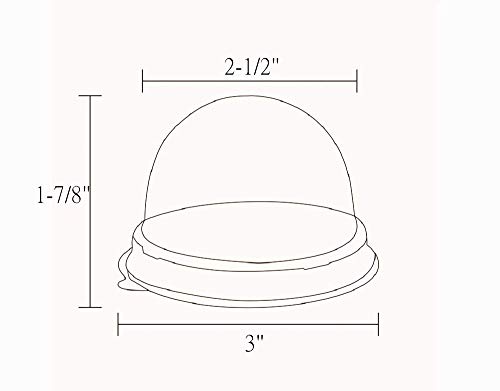 50 Pack 2 Inch of Clear plastic mini Cake Cookies muffins dome box wedding birthday gift box (Gold)
