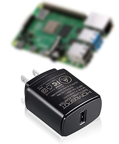 5V3A Power Supply by MakerSpot with Switch 2.5A 2A 1.5A 1A Fast Rapid Charge AC Adapter w/ 1.5m Extra Long On Off Power Switch Micro USB Cable for Raspberry Pi 3 Model B/B+ Plus (2 Pack)