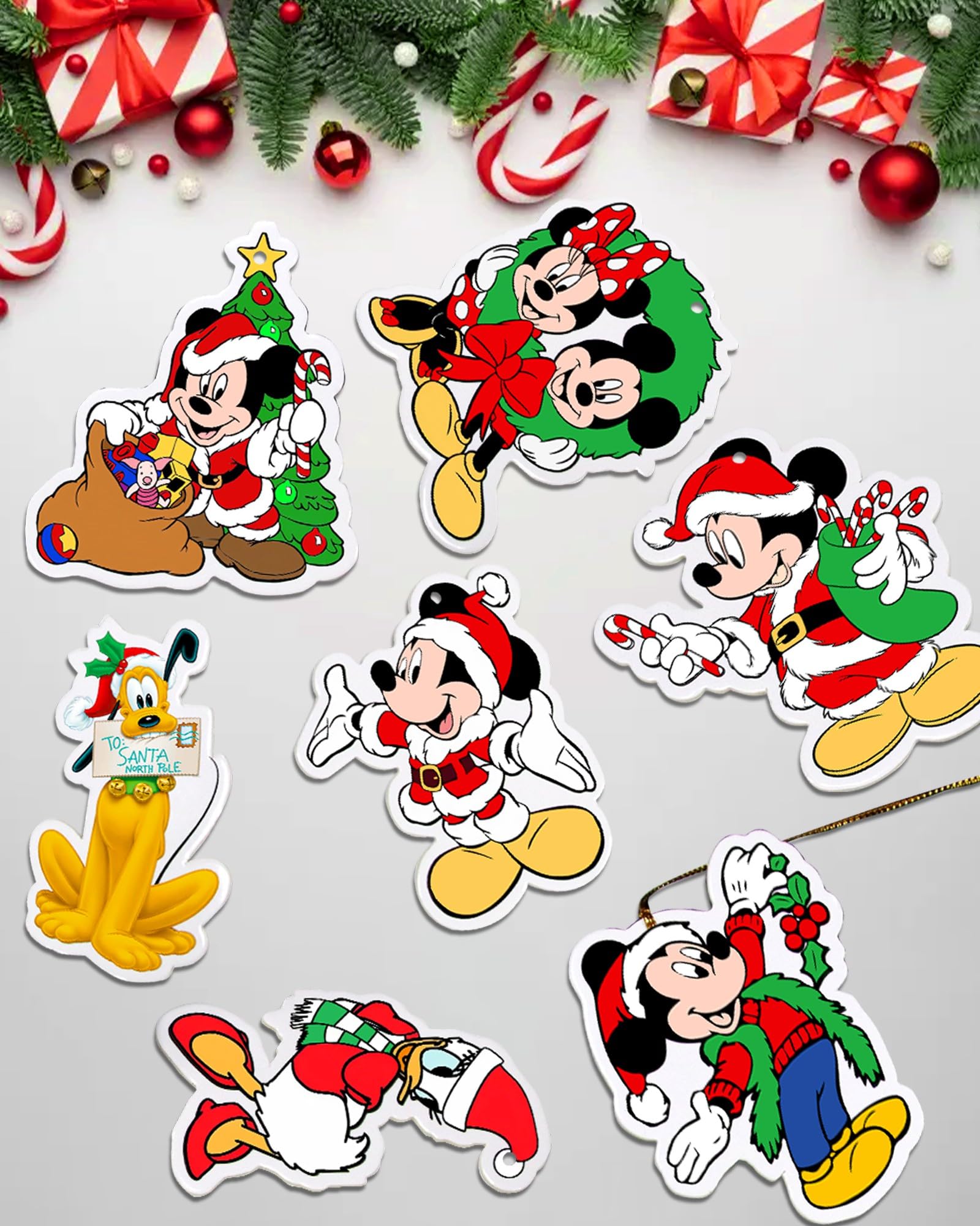 16PCS Christmas Tree Ornaments Decorations - Xmas Hanging Christmas Ornaments Decorative with Ropes, Merchandise Gift Ideas Holiday Decor Indoor