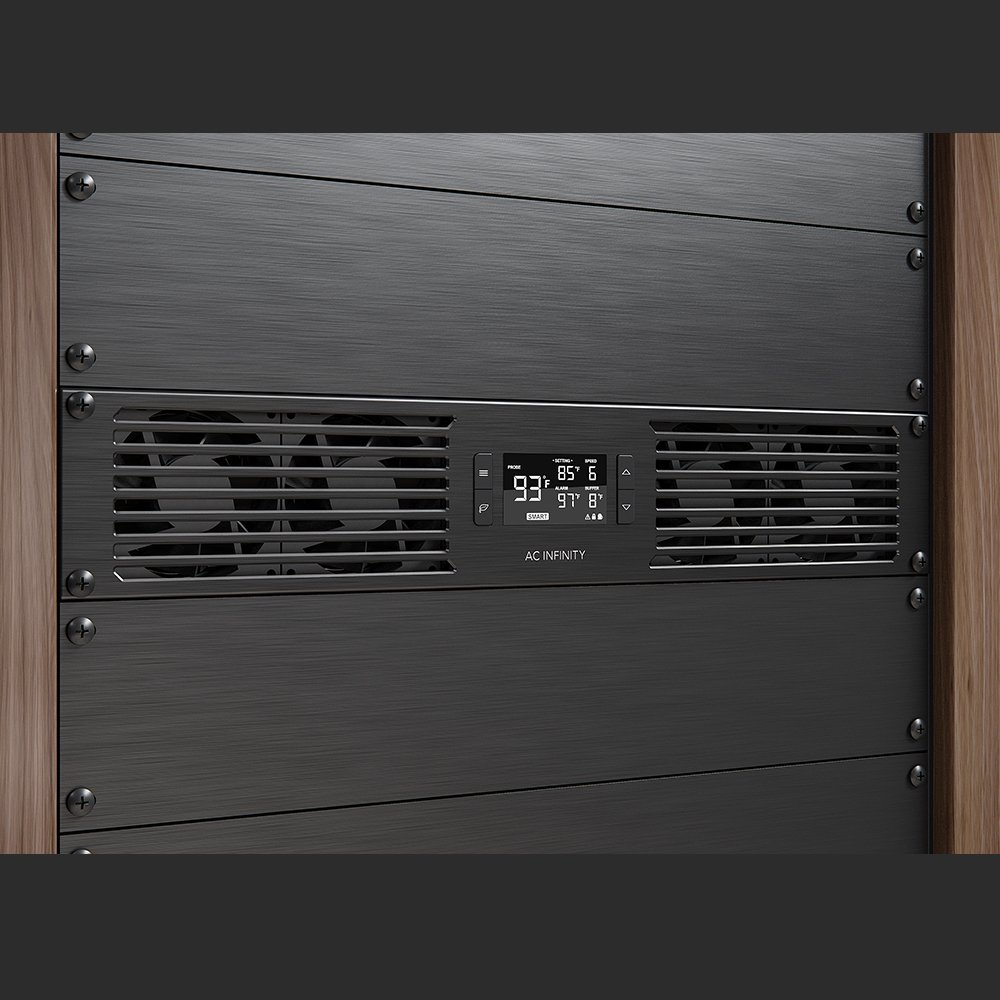 AC Infinity CLOUDPLATE T7-N, Rack Mount Fan Panel 2U, Intake Airflow, for Cooling AV, Home Theater, Network 19β Racks
