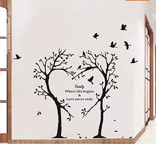 BooDecal Nature Series Heart Tree Quote Wall Decal Mural Sticker Decor for Nursery Bedroom Living Room 39 inches x 35 inches