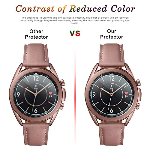 Suoman 4-Pack for Samsung Galaxy Watch 3 41mm Screen Protector Tempered Glass for Galaxy Watch 3 41mm [2.5D 9H Hardness] [Anti-Scratch] [Perfectly Fit]