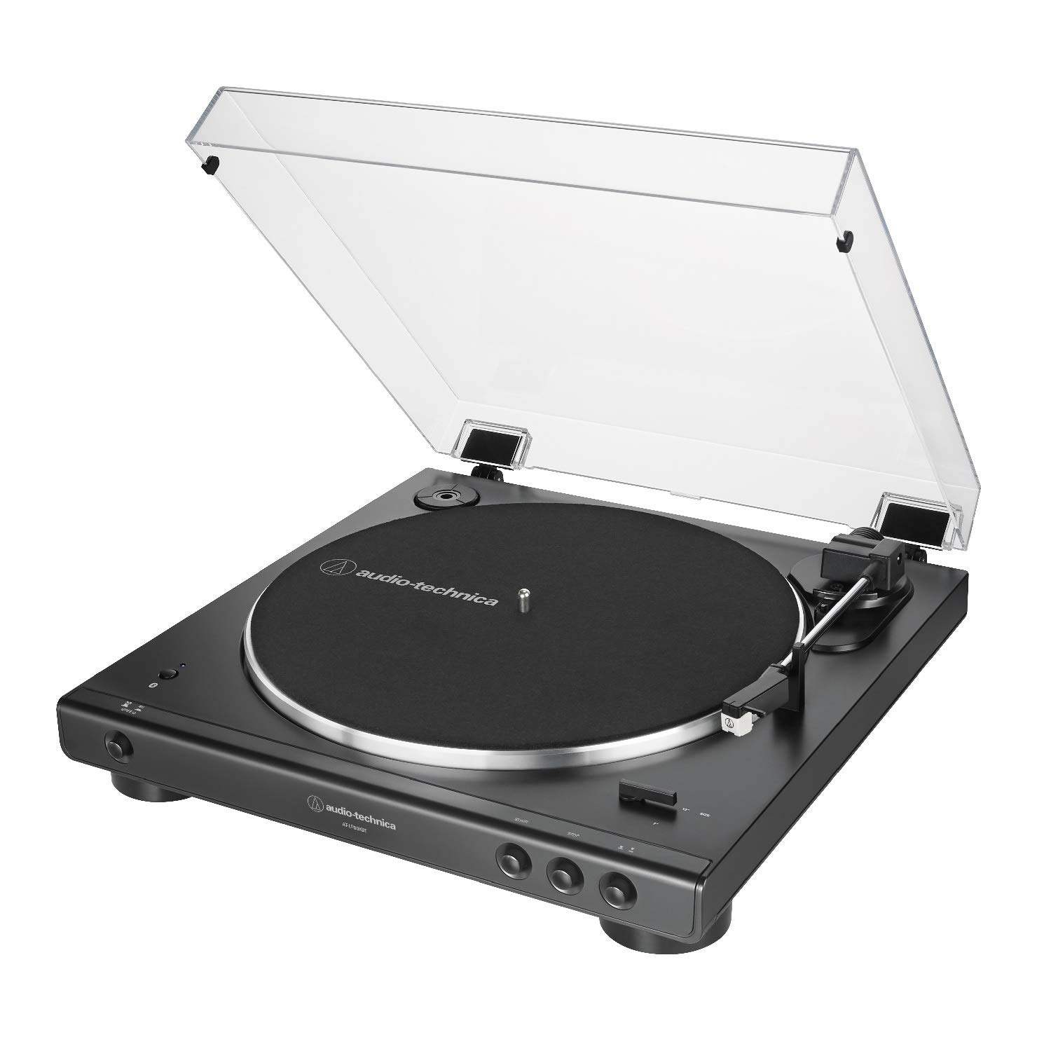 Audio-Technica AT-LP60XBT Bluetooth Stereo Turntable (Black) Bundle with 3' Powered Bluetooth Studio Monitors - Pair (2 Items)