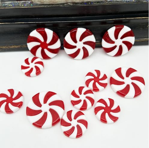 2024 New Halloween Christmas Acrylic Silicone red and White Candy Decoration, 24 per Pack, Suitable for Kitchen, Living Room Bedroom (24)