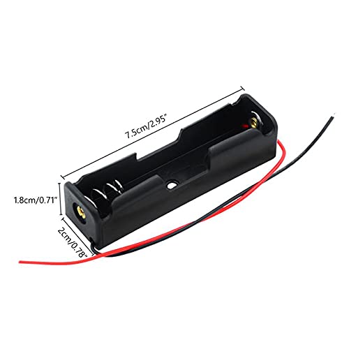 Aokin 4pcs 18650 Battery Holder Bundle with Wire 18650 Battery Holder Case 3.7V, 1/2/3/4 x 3.7V Series DIY Battery Storage Boxes, 1/2/3/4 Slots Black Plastic Batteries Case for 18650 Battery