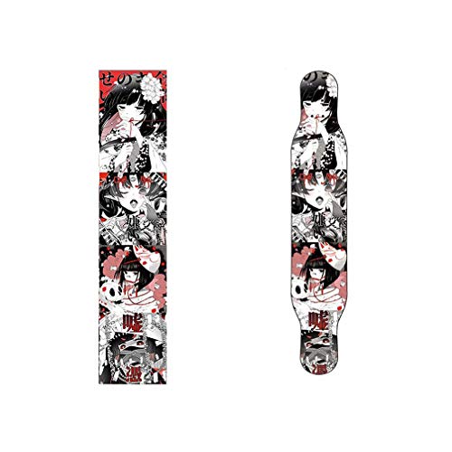 Skateboard Grip Tape 48inch Longboard Non-Slip Stickers Anime Girl Pattern