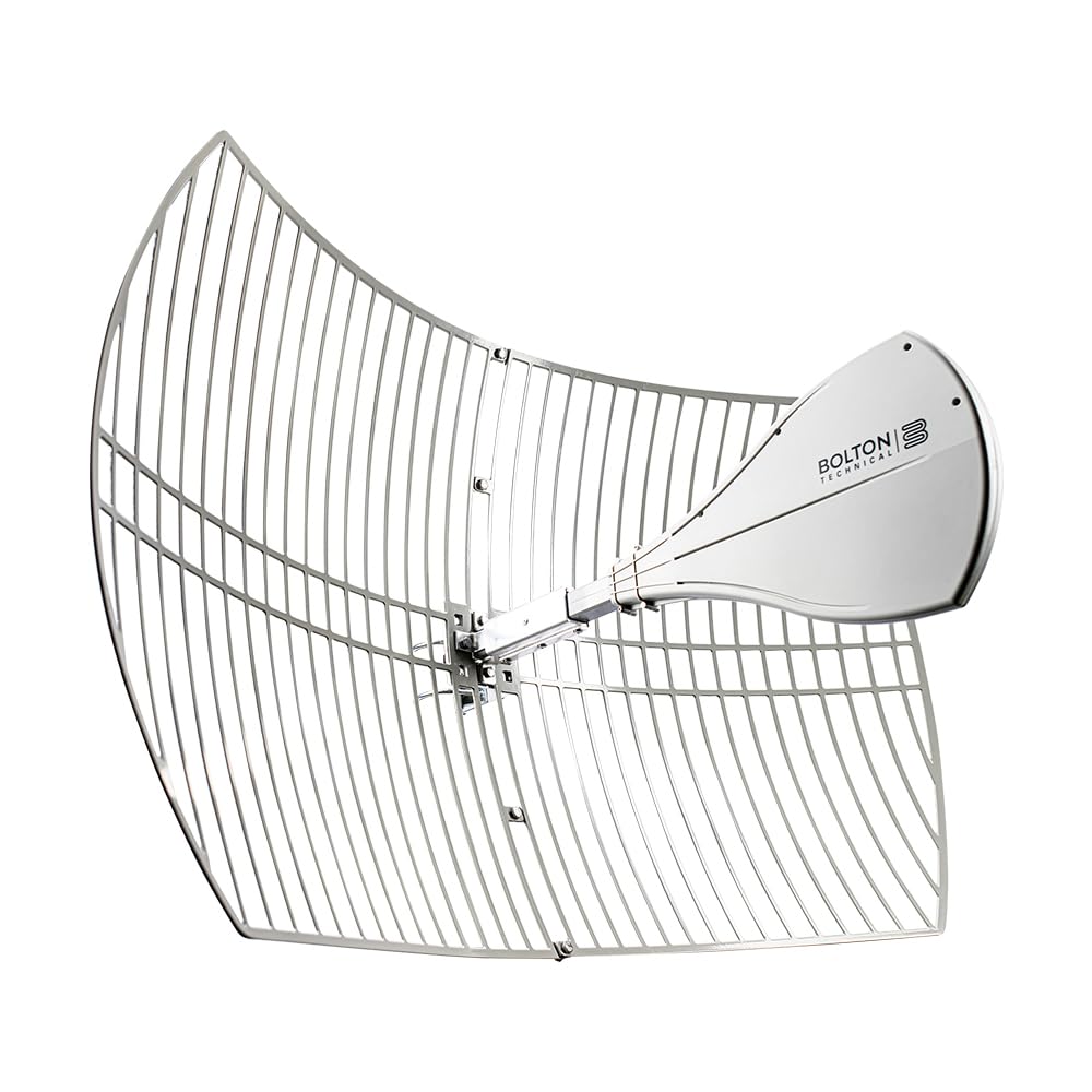 Bolton Technical Long Ranger Antenna (BT974822) | Parabolic - Over 20 Miles Range | All Cell Bands: 5G, 4G, LTE | WiFi 2.4/5 GHz WiFi 6 | High Gain Cellular/WiFi Antenna up to +28 dB | All Carriers
