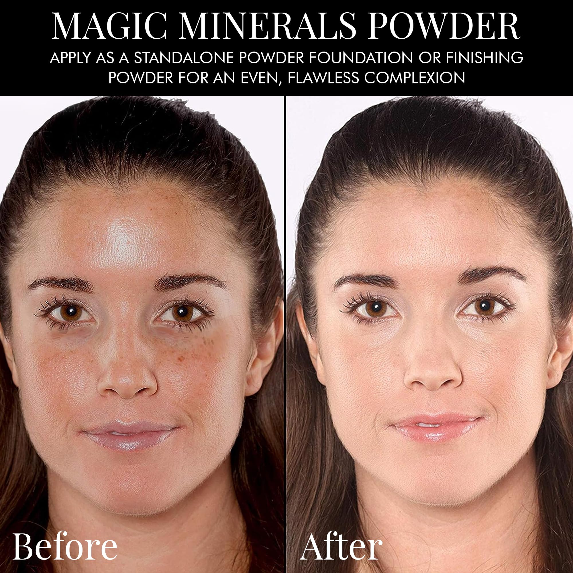 MagicMinerals by Jerome Alexander, Mineral Powder Foundation Set with Mirror Compact, Lash Extending Mascara, Professional Stubby Brush & Blending Sponge (Light)