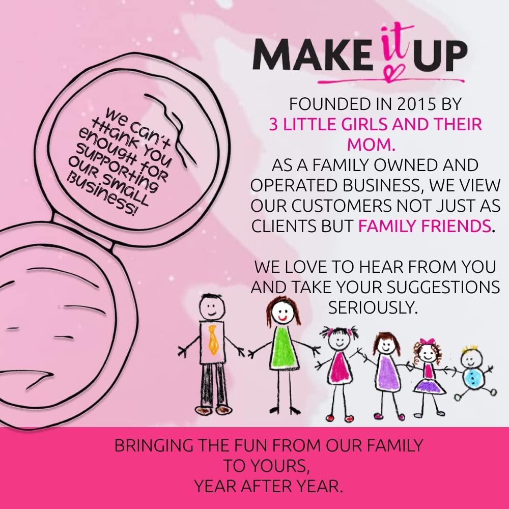 Make it Up, 20 Piece- Glamour Girl 2 in 1 Realistic Pretend Makeup Set + Purse & Toy Set (Not Real Makeup) [Toy]