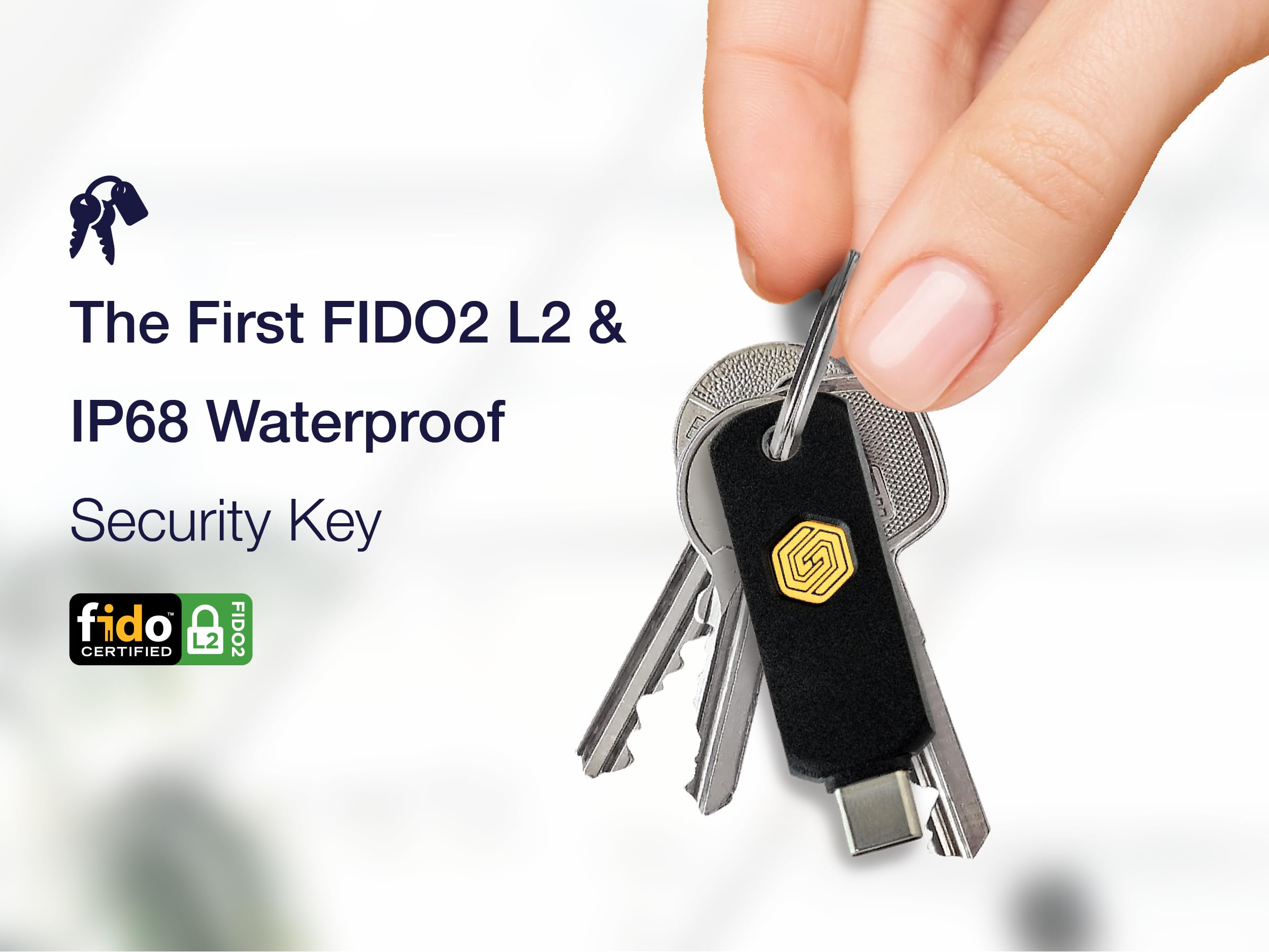 GoTrust Idem Key – C, IP68 Waterproof, Multi-Protocol Two-Factor Authentication Security Key, USB-C/NFC, FIDO2 L2 Certified - Safeguard Your Online Accounts