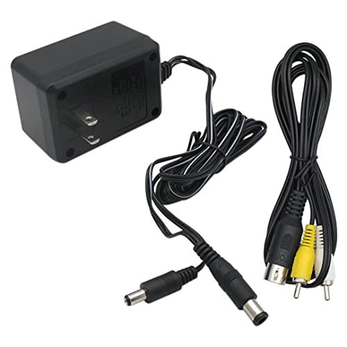 AC Power Supply Adapter and AV Cable Adjustable for SEGA Genesis 1 (Model: 1601) Durable ZOOJR