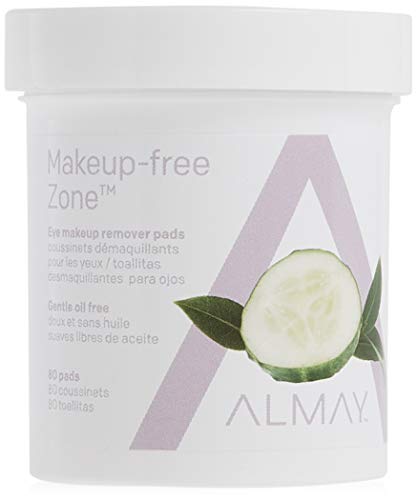 Almay Oil Free Gentle Eye Makeup Remover Pads , Oil Free Micellar, Hypoallergenic, Cruelty Free, Fragrance Free, Ophthalmologist Tested, 80 Pads ( Packaging May Vary )