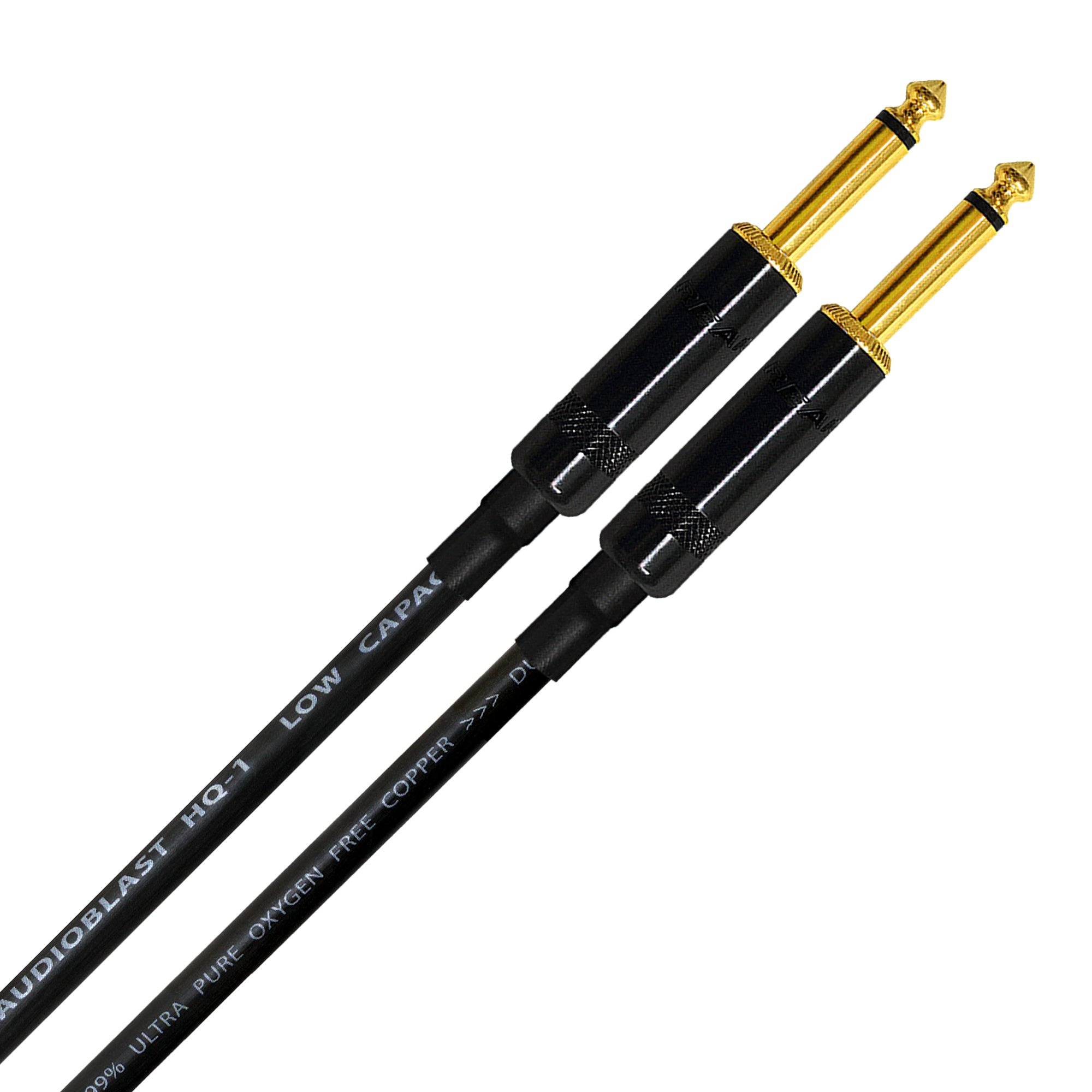 Audioblast - 3 Units - 12 Foot - HQ-1 - Ultra Flexible - Dual Shielded (100%) - Guitar Instrument Effects Pedal Patch Cable w/Neutrik-Rean NYS224BG Gold ¼ inch (6.35mm) TS Plugs & Triple Boots
