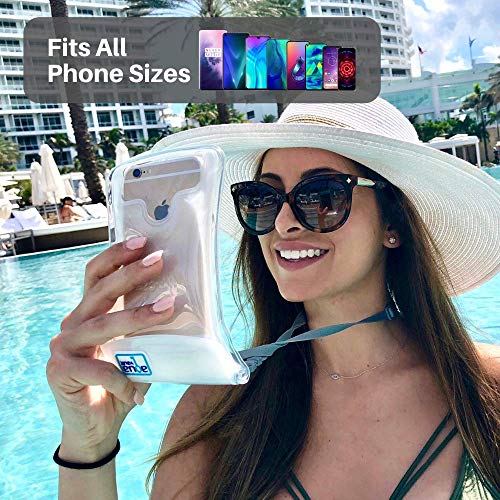 AquaVault 100% Waterproof Floating Smart Phone Case & Money Pouch - Fits All Phones - Made from Premium Heavy Duty PVC for Added Drop Protection - Includes Adjustable Neck Strap Black
