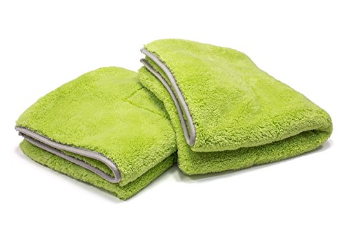 Autofiber [Motherfluffer] Mega Plush Rinseless Car Wash Towel 16"x16" - 2 Pack (Green)