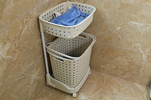 Basicwise QI003311 Plastic Laundry Hamper, White