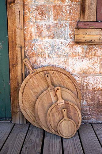 Boska Wooden Serving Cheese Round Board - Holland Life Best For Cheese, Tapas, Bread, and Desserts Presentation - Board Slab with Non-Slip Feet - Cutting and Charcuterie Board