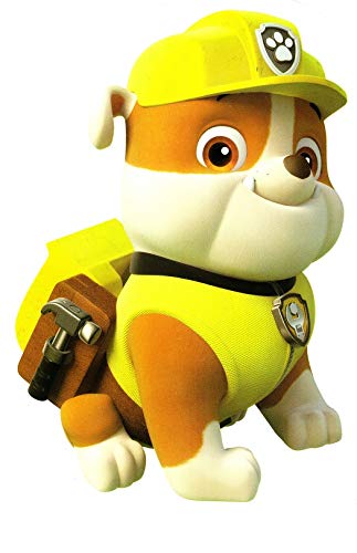 6 Inch Rubble Paw Patrol Pup Wall Decal Sticker Pups Puppy Puppies Dog Dogs Removable Peel Self Stick Adhesive Vinyl Decorative Art Kids Room Home Decor Children 4 x 6 inches