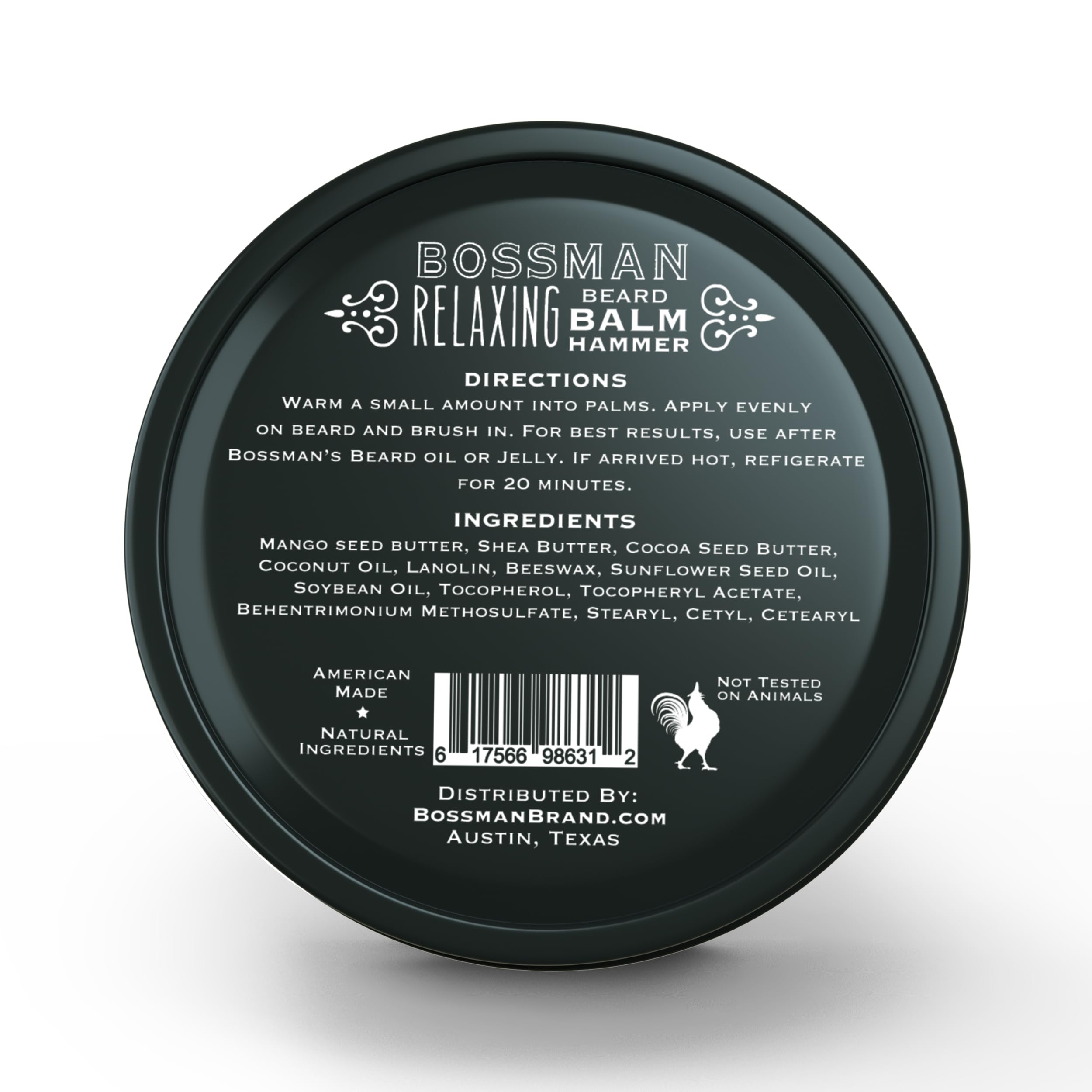 Bossman Relaxing Beard Balm - Beard Tamer, Relaxer, Thickener and Softener Cream - Beard Care Product - Made in USA (Naked Scent)