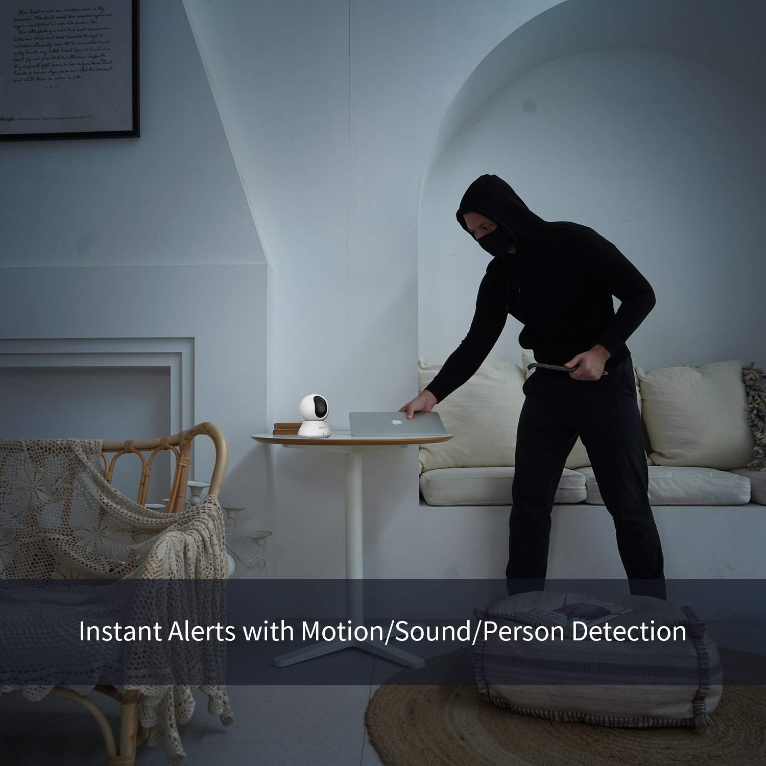 blurams 4pc Indoor Security Camera PTZ 1080p, WiFi Dome Camera Pet/Nanny Camera Baby Monitor w/Two-Way Audio | Sound/Person Detection | IR Night Vision | Cloud&Local Storage | Compatible with Alexa