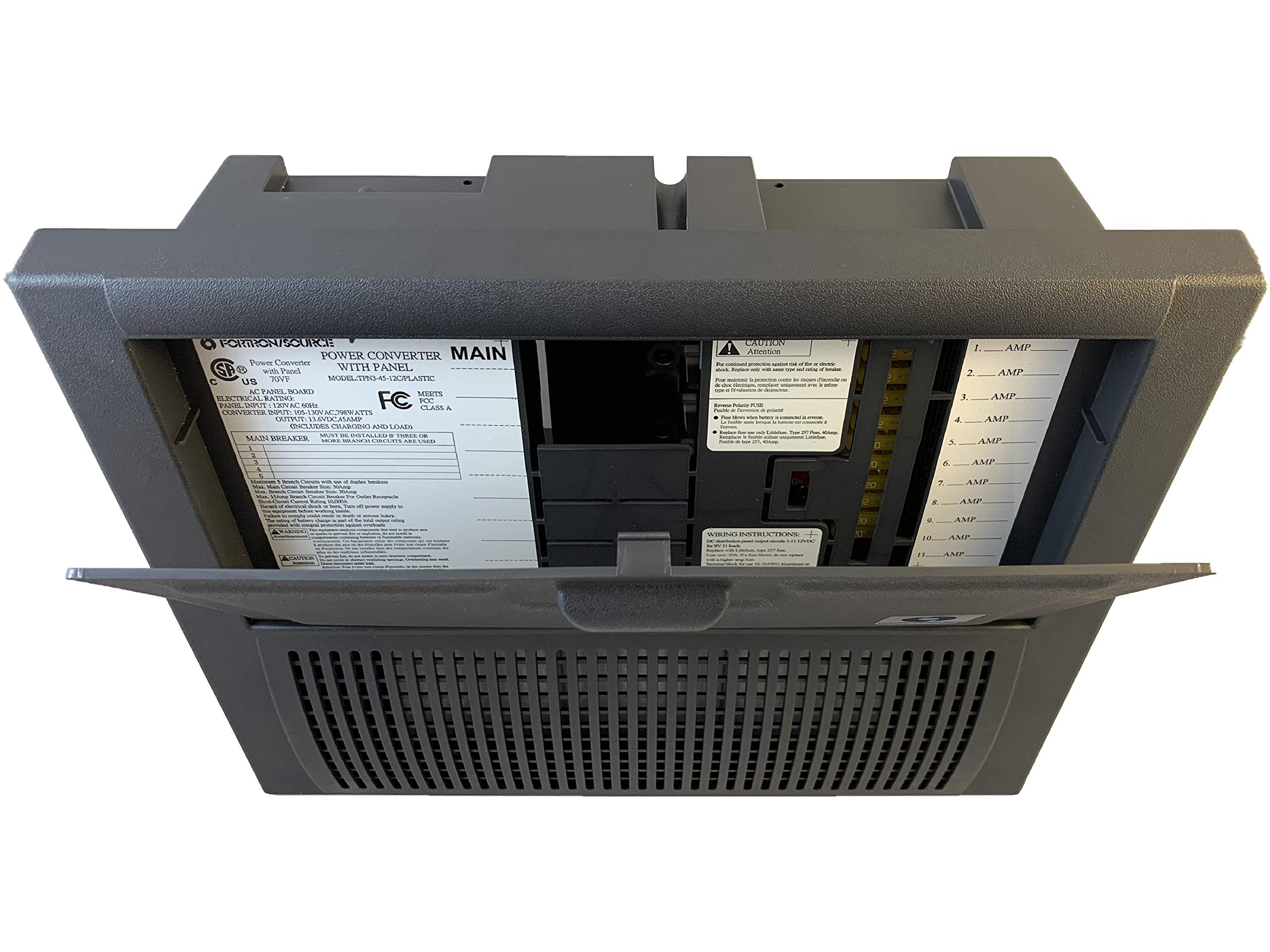 Fortron Source RV Power Supply 45Amp with Plastic Enclosure Recreational Vehicle SRV TPN3-45 Series Power Center AC-DC Converts 120VAC to 13.75VDC