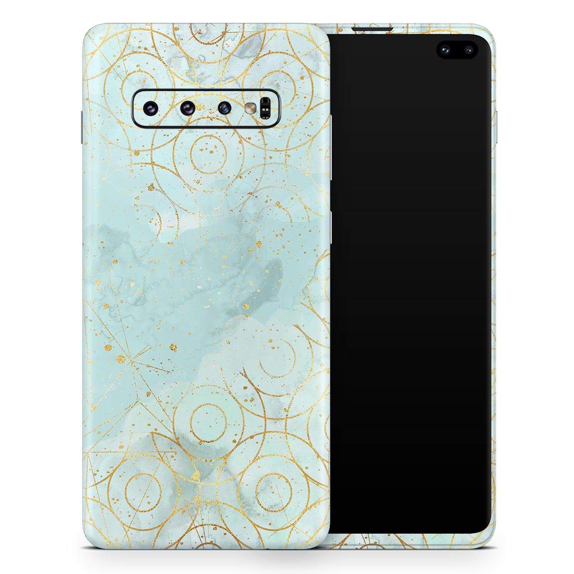 DesignSkinz Karamfila Watercolor & Gold V7 Protective Vinyl Decal Wrap Skin Cover Compatible with The Samsung Galaxy S20 (Screen Trim & Back Glass Skin)