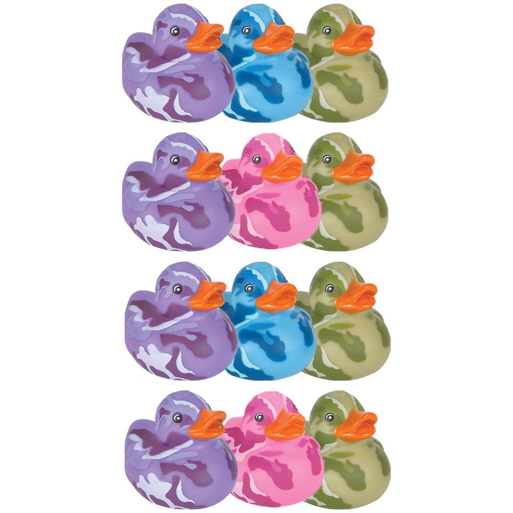 Camouflage Rubber Duck Toy Duckies for Kids, Bath Birthday Gifts Baby Showers Summer Beach and Pool Activity, 2"