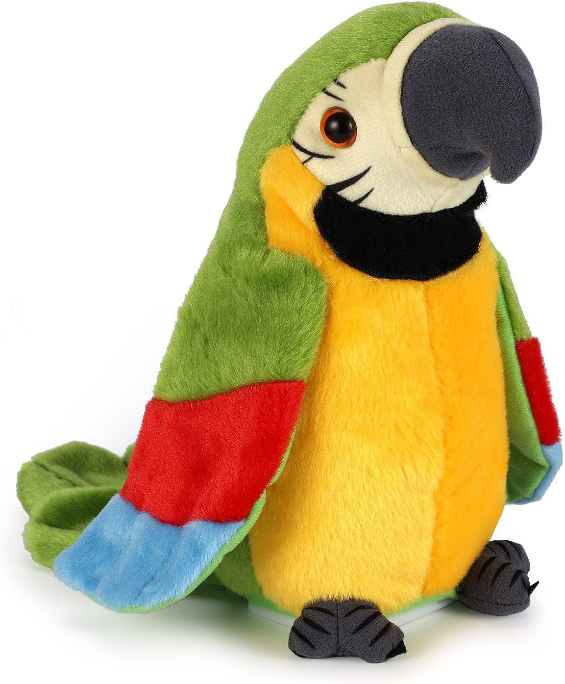 Auhafaly Talking Parrot, Repeats What You Say Plush Animal Toy Electronic Parrot Parrot for Boys, Girls Gift