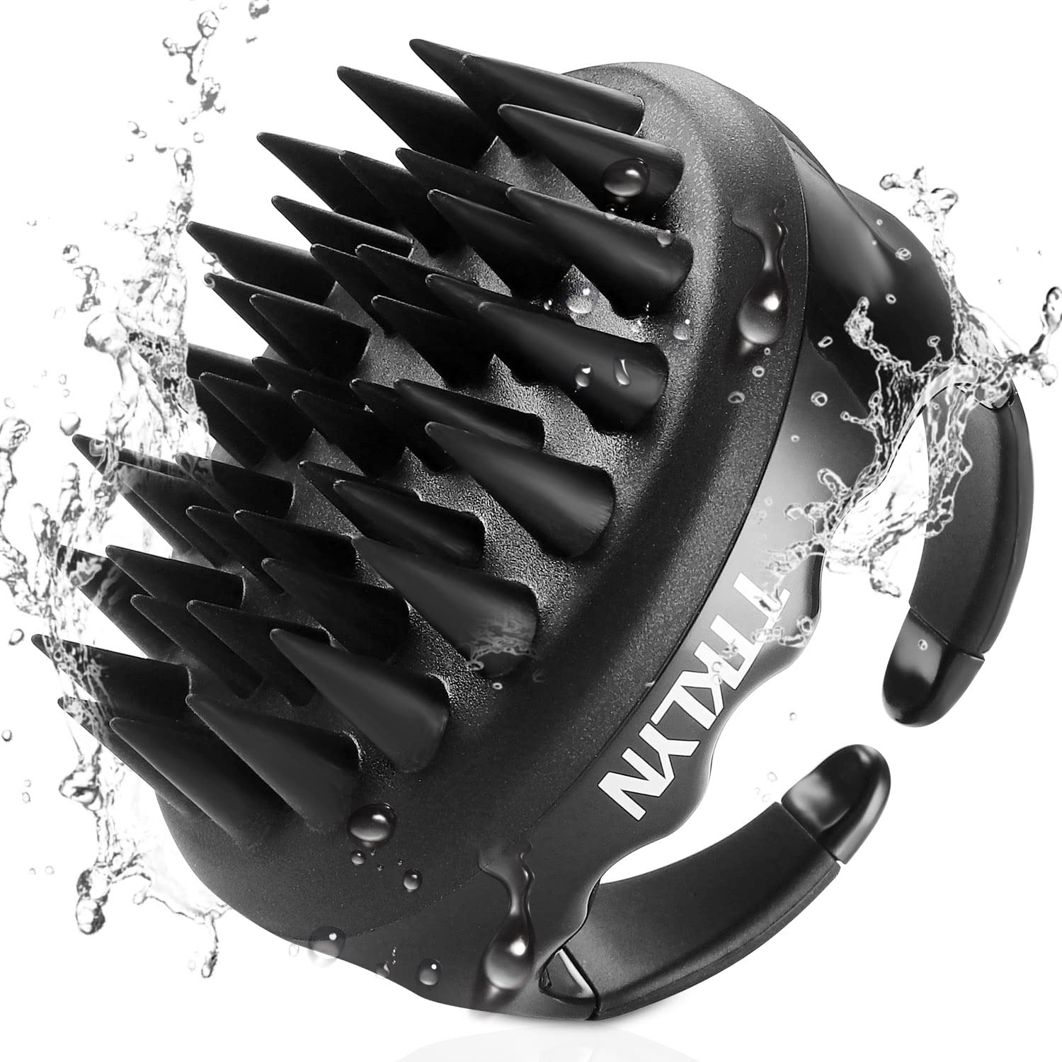 TTKLYN Hair Shampoo Brush, Scalp Care Hair Brush with Soft Silicone Scalp Massager, Black