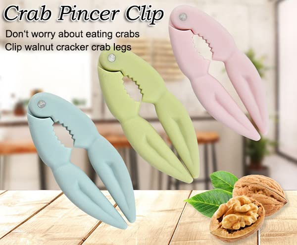 AKOAK 1 Count Creative Crab Crackers Sheller Home Convenient To Eat Crab Tools Walnut Nut Sheller Multifunctional Kitchen Seafood Tools (Pink)