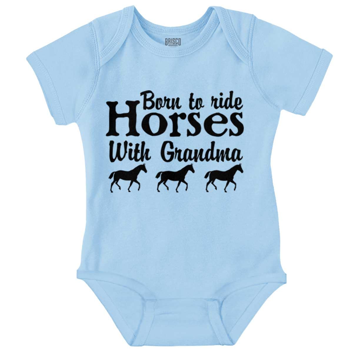 Born To Ride Horses With Grandma Baby Romper Boys or Girls